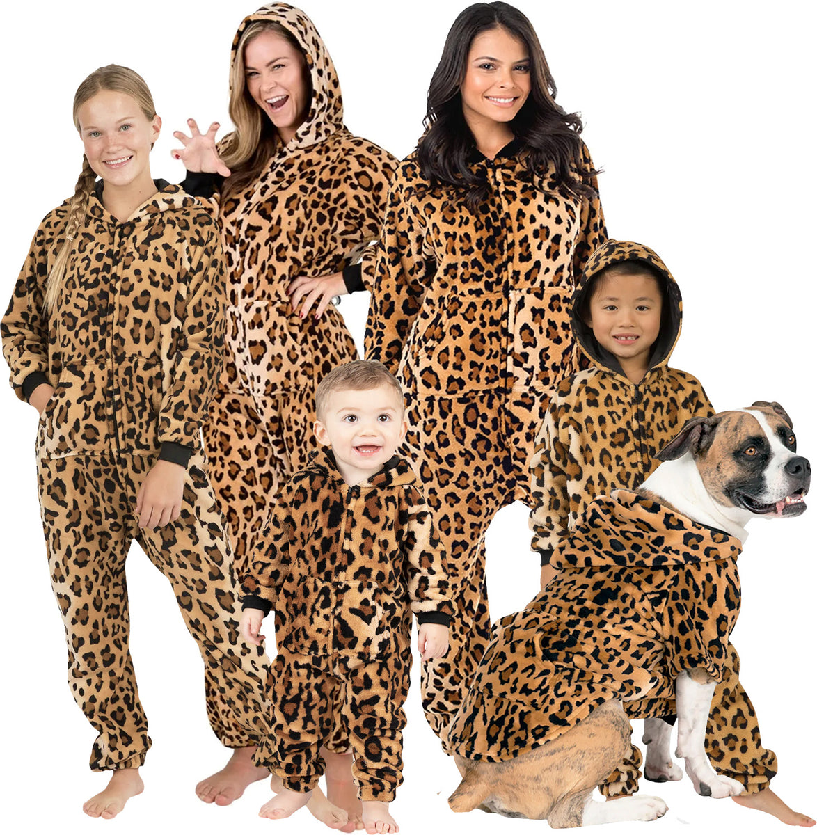 Cheetah Spots - Family Matching Footless Pajamas | Onesies for Boys ...